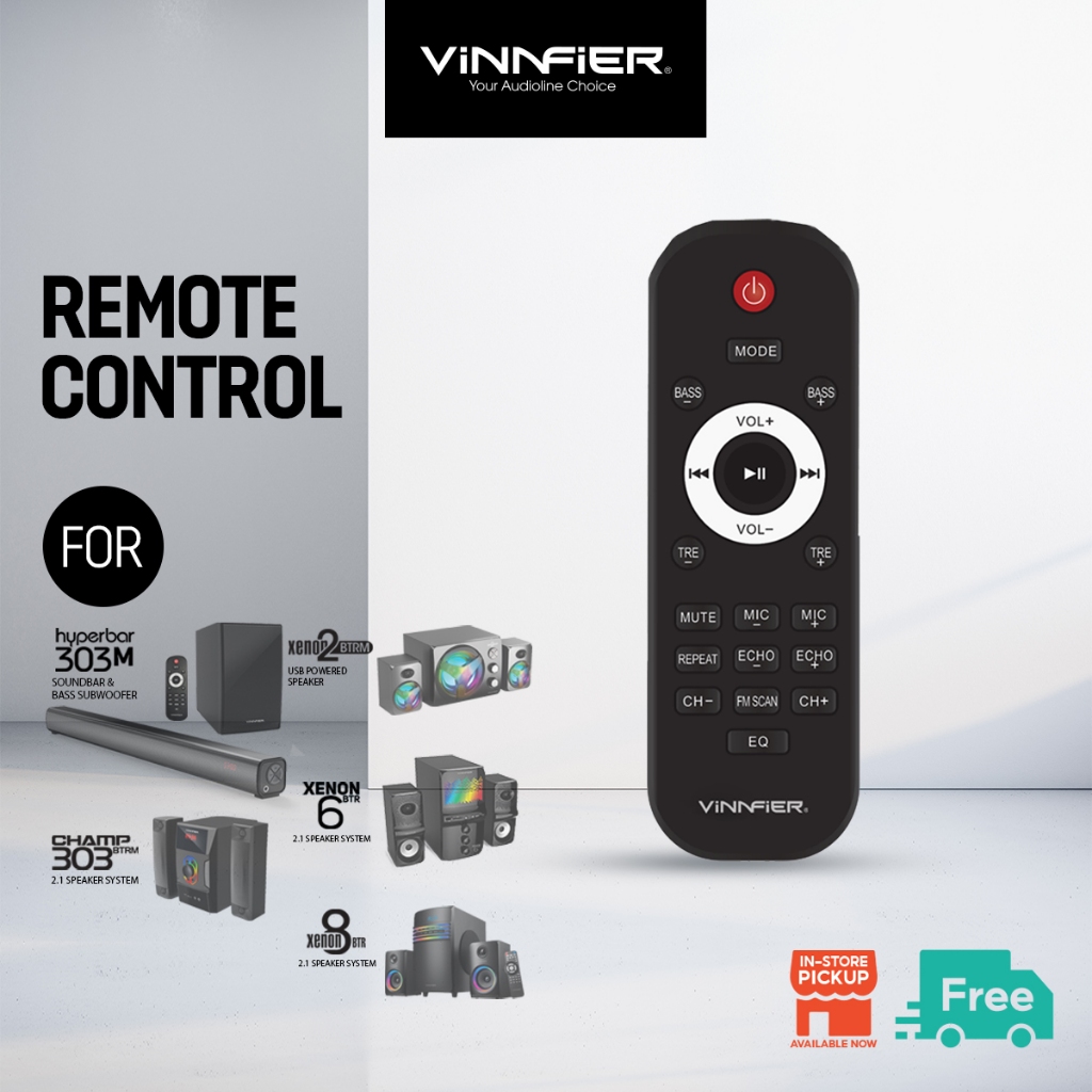 Vinnfier Remote Control For Hyperbar 303 M, Hyperbar505, Champ 303 BTRM ...