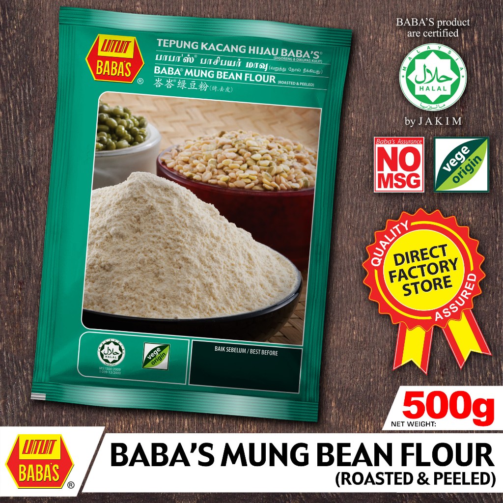 Tepung Kacang Hijau (Digoreng & Dikupas Kulit) Baba's - Roasted ...