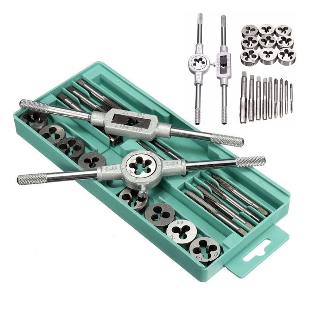 20PCS TAP AND DIE SET THREAD REPAIR KIT SCREW THREAD REPAIR TOOL TAP ...
