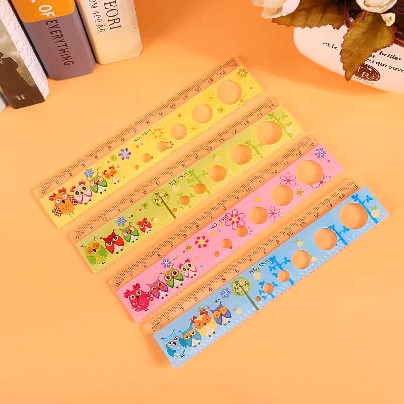 15cm Cute Cartoon Owl Plastic Straight Ruler Student Ruler School Kids ...