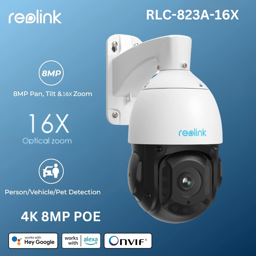 Reolink Rlc 823a 16x 4k Poe 360° Ptz Security Camera Auto Tracks Human