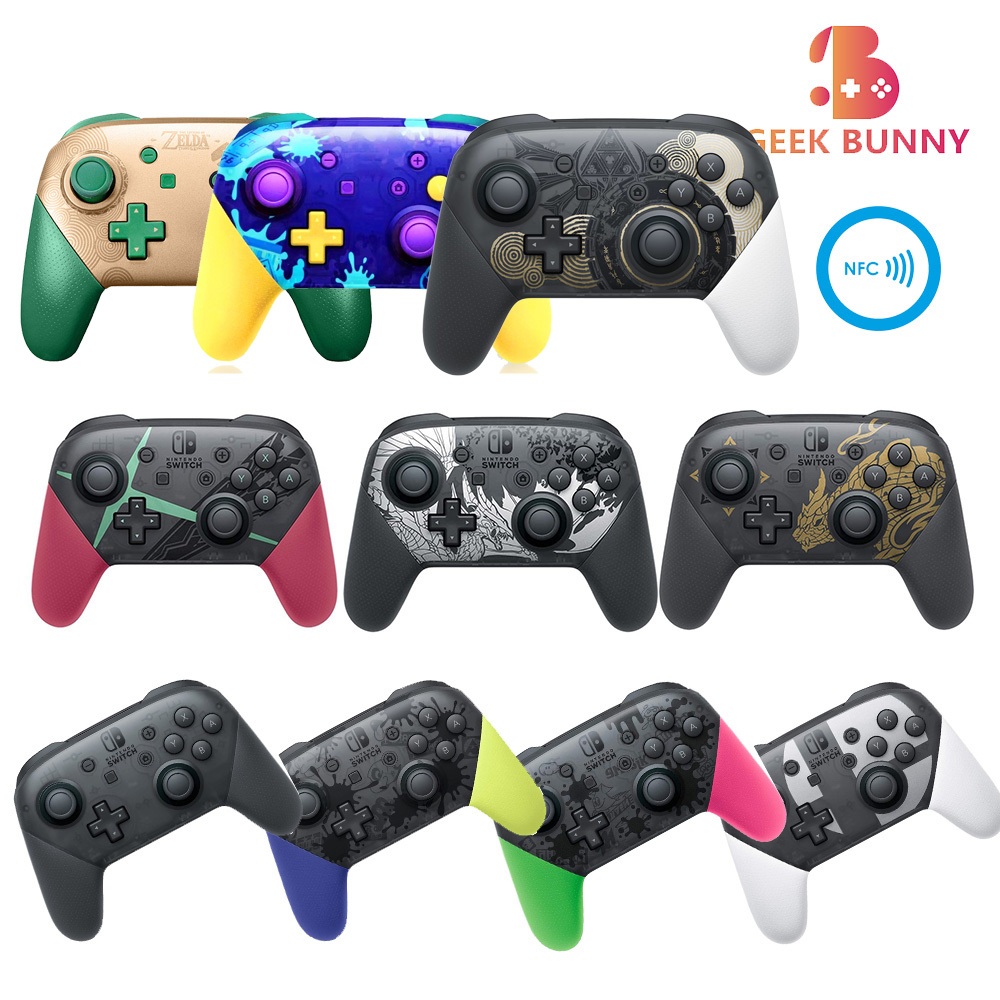 Nintendo Switch Pro Controller (Grey/Xenoblade/Splatoon/Smash Brothers ...