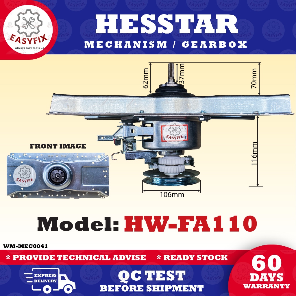 HW-FA110 HESSTAR WASHING MACHINE MECHANISM (GEARBOX) | Shopee Malaysia