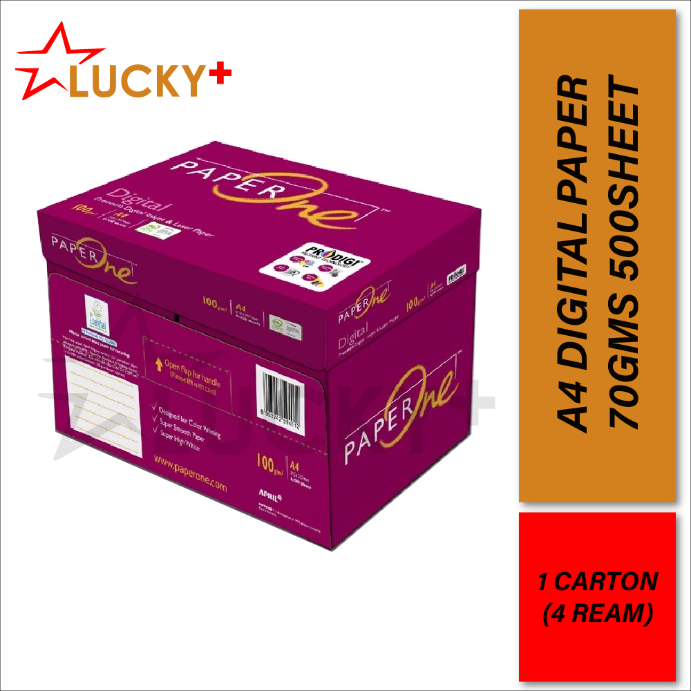 PaperOne A4 Digital Paper 100gsm 500s (1 Carton box 4 Ream ) A4 Paper ...