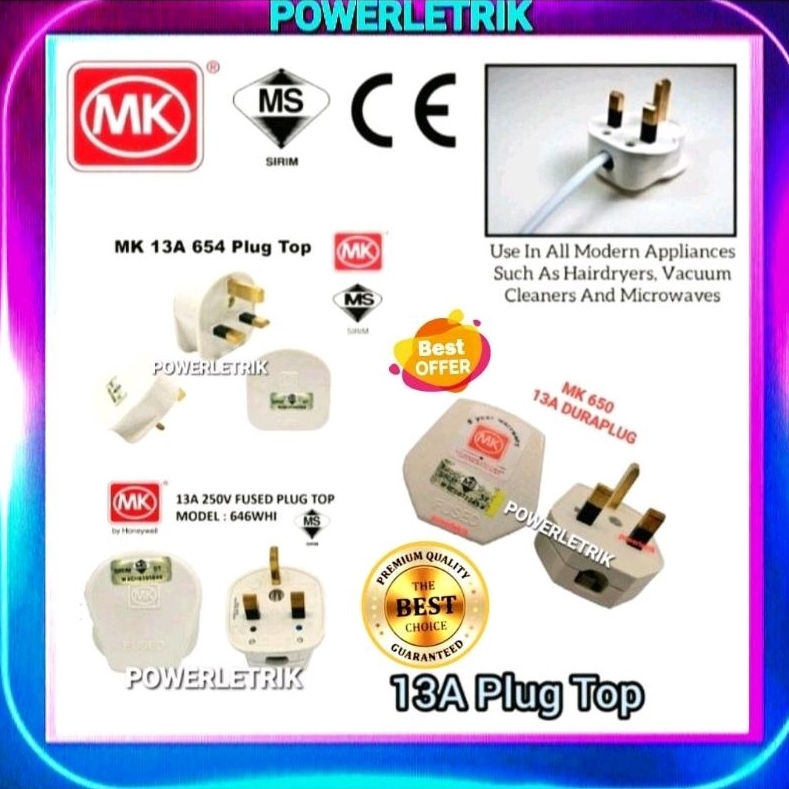 ☀READY STOCK☀ MK 646 13A PLUG TOP / MK 650 13A PLUG TOP / MK 654 13A ... ☀READY STOCK☀ MK 646 13A PLUG TOP / MK 650 13A PLUG TOP / MK 654 13A ...