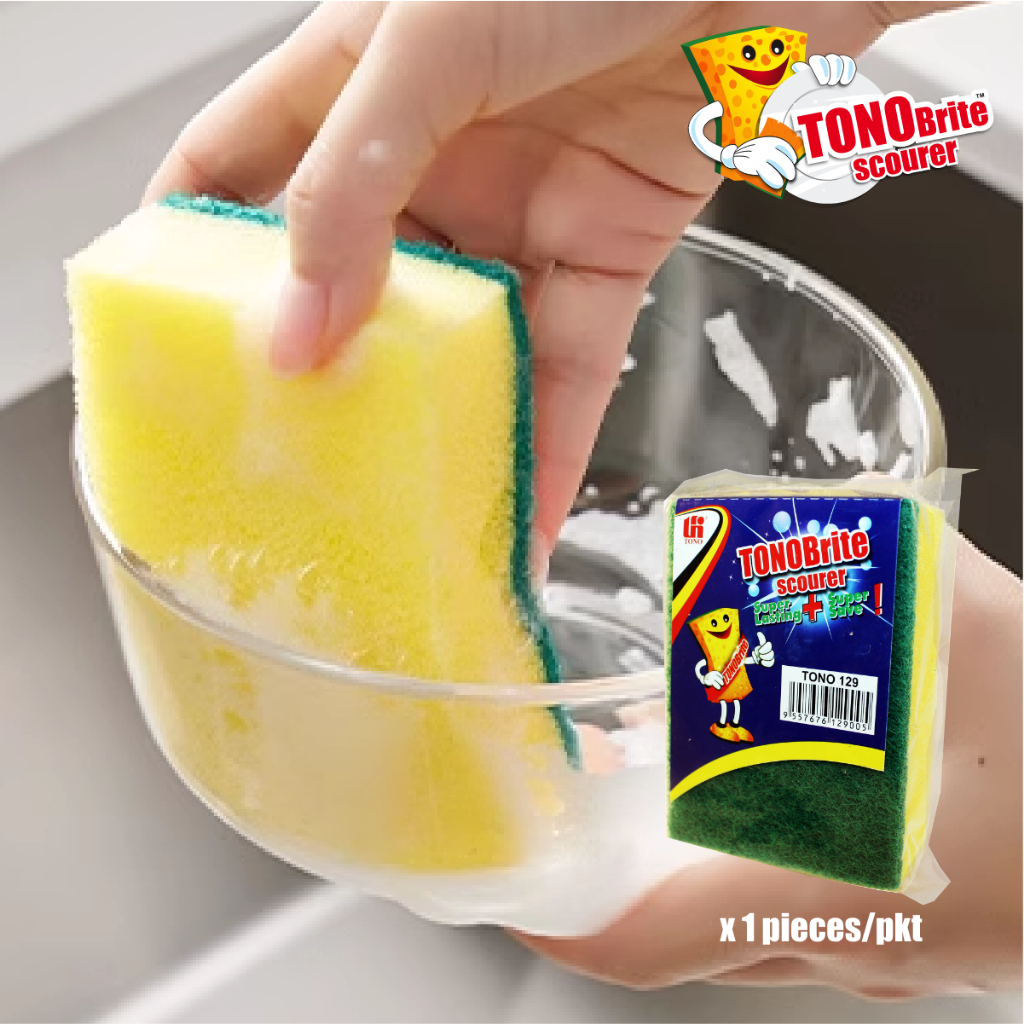 1Pcs Tono Brite Heavy Duty Scrub Sponge, Scouring Pad with Sponge ...