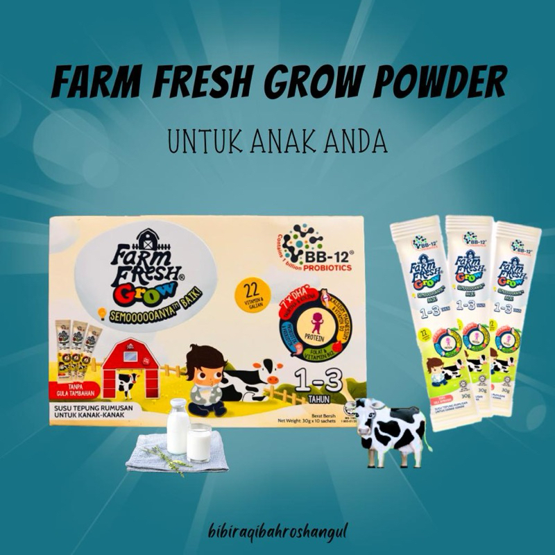 PROMO️ FARM FRESH GROW POWDER 1-3 YEARS OLD (30g x 10 sachets) Milk ...