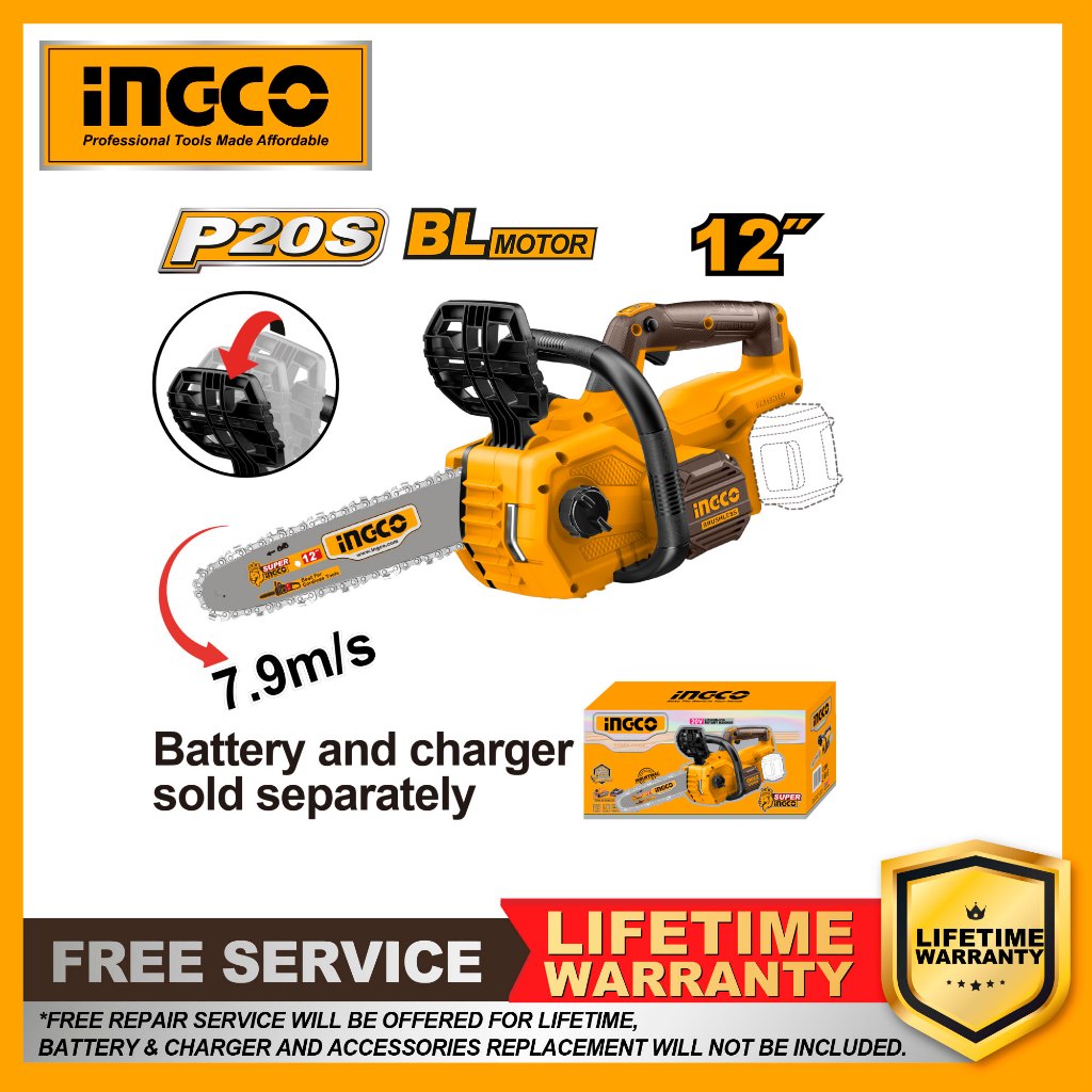 INGCO 20V Lithium-ion Cordless Battery Chain Saw CGSLI20128 | Shopee ...