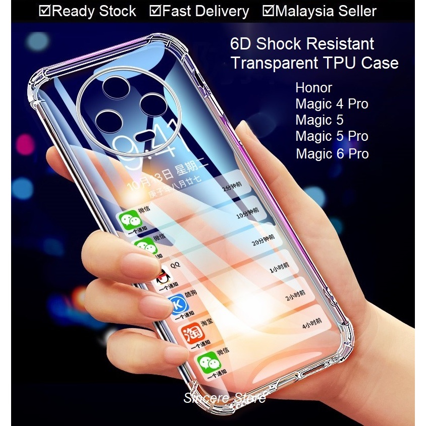Honor Magic 6 Pro 5 Pro 4 Pro 5G Magic6Pro Magic5Pro Transparent 6D Shockproof Phone Case Casing ...