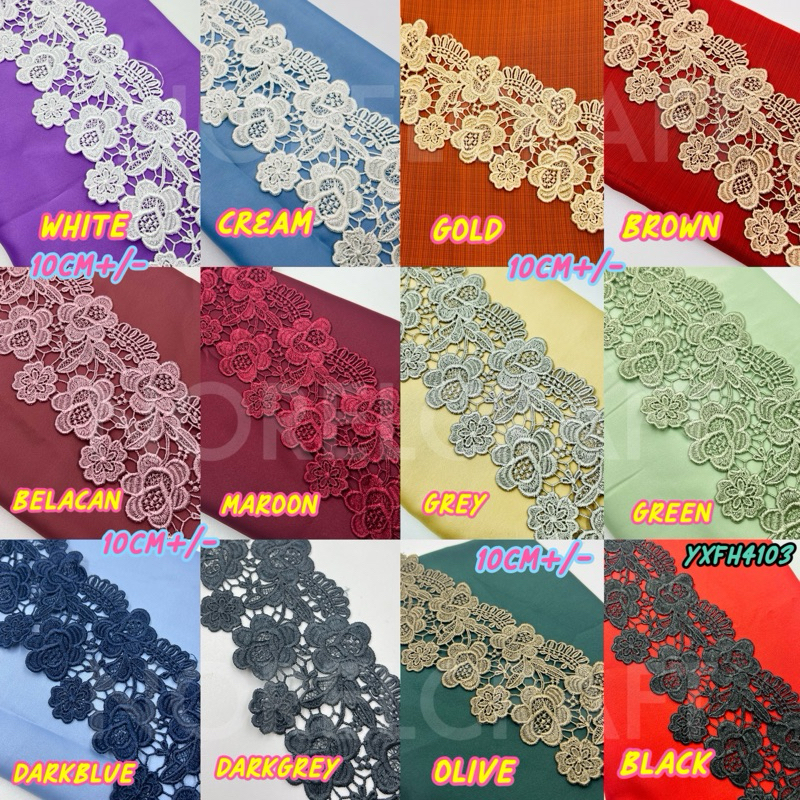 YXFH4103[1METER]CHEMICAL FLOWER LACE/EMBROIDERY LACE/RENDA SULAM BUNGA ...