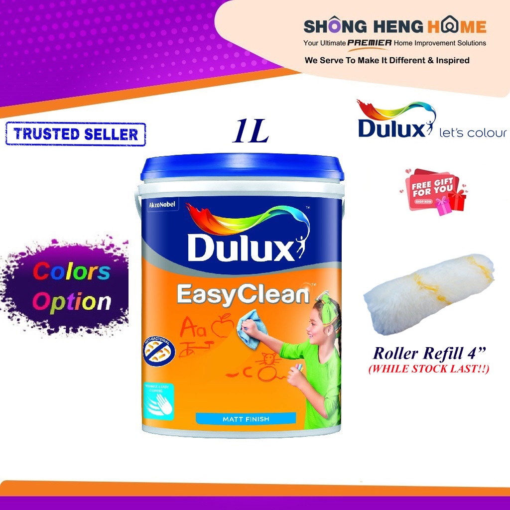 1L Dulux Easyclean [ Interior Wall Paint ] MATT FINISHING- COLOR OPTION ...