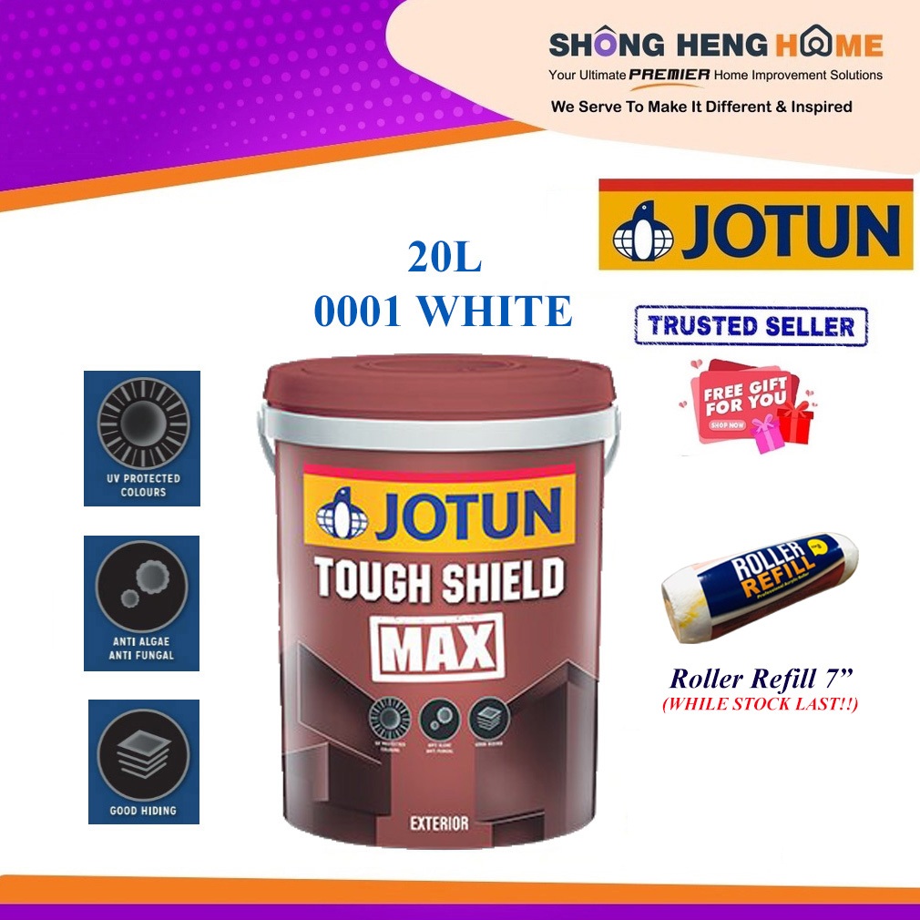 20L JOTUN Essence Tough Shield Max [CAT LUAR/OUTDOOR/外墙涂料]- 0001 WHITE ...