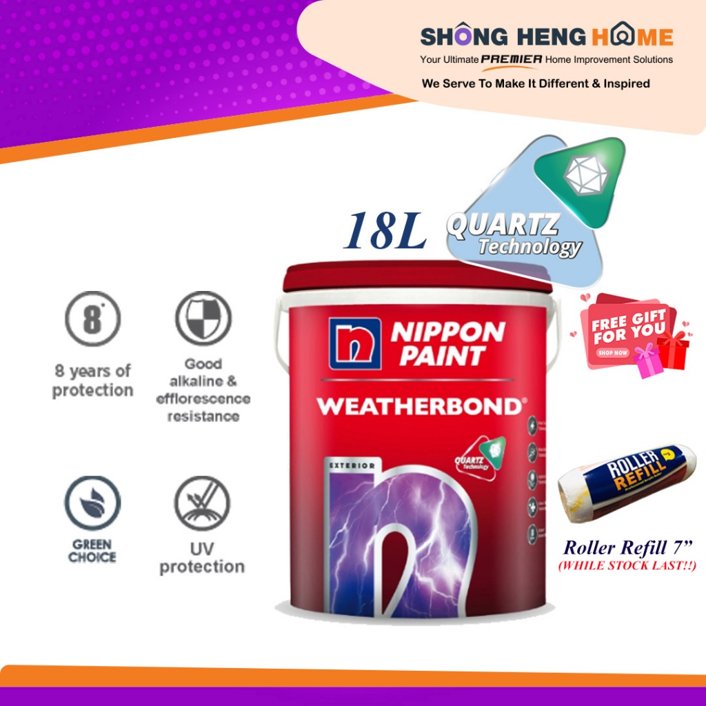 18L Nippon Paint Weatherbond (WB) [CAT LUAR/OUTDOOR/外墙涂料] - COLOR ...