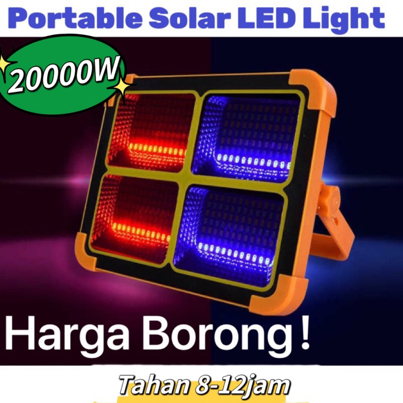 20000W Portable Solar Flood Light LED Camping Tent Light Rechargeable ...