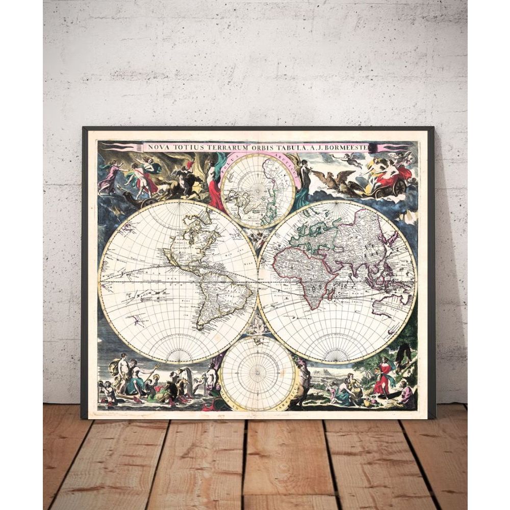 Vintage 1685 Old World Map Reproduction Poster Wall Art Paper Print ...