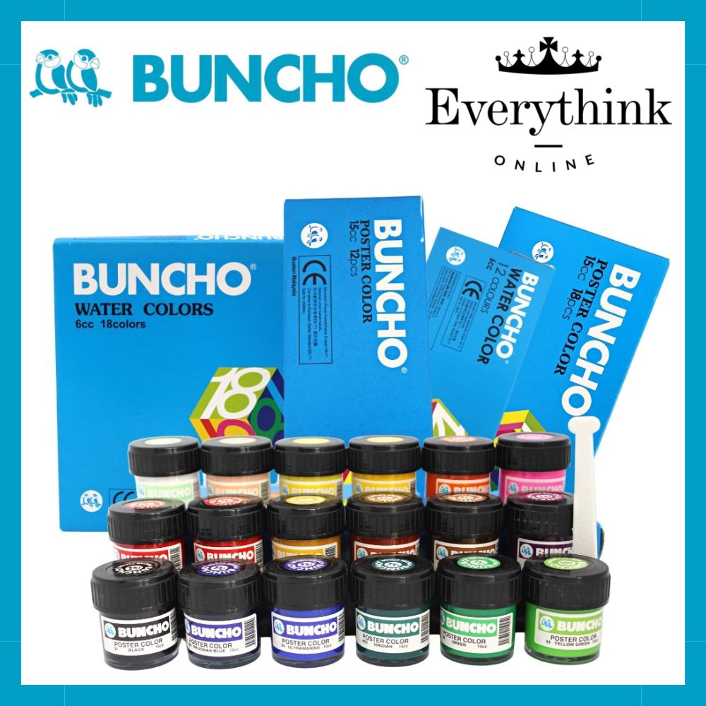 BUNCHO POSTER COLOUR 15CC 18 COLORS FG-PC1518 MADE IN MALAYSIA COLOR ...