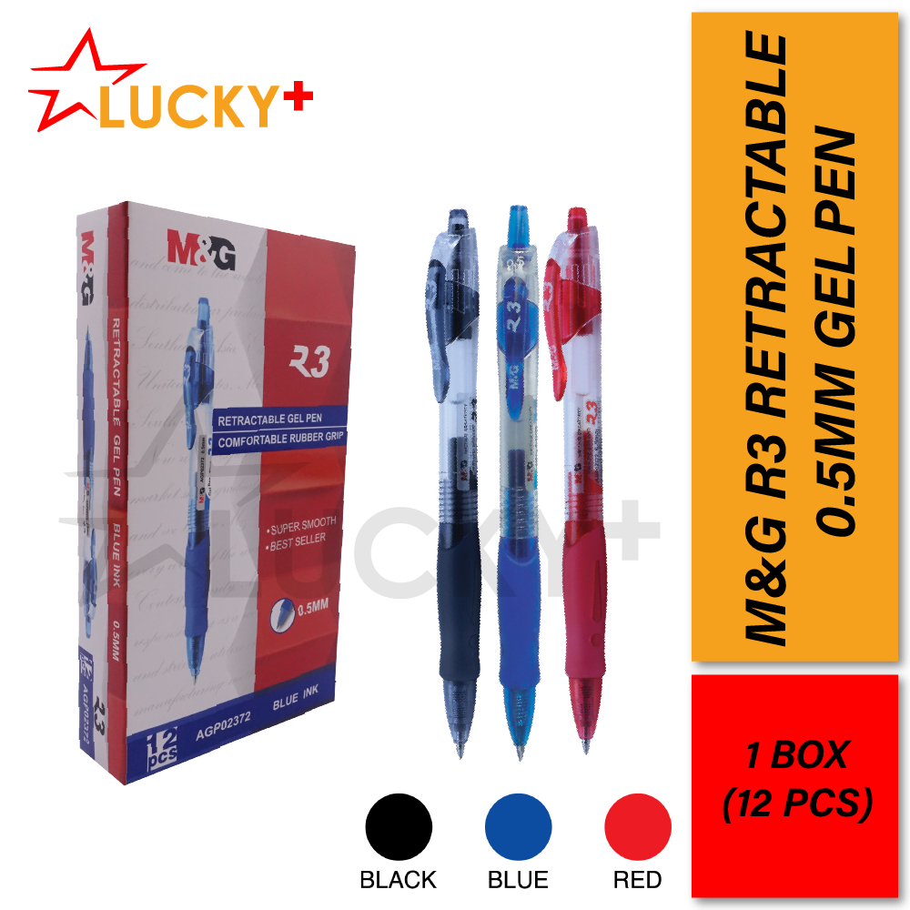 M&G R3 Retractable Gel Pen Ink Pen 0.5mm Bullet Nib (12'pcs/box) | Shopee Malaysia