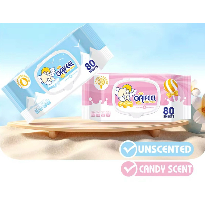 GAIFEEL Baby Wet Wipes Unscented CANDY Scent Wet Tissue Baby Wipes ...