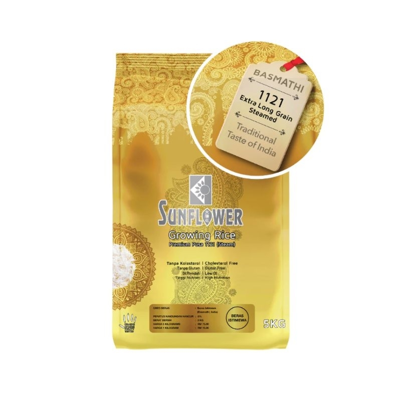 Sunflower Growing Rice Premium Pusa 1121 (Steam) - 5kg | Shopee Malaysia