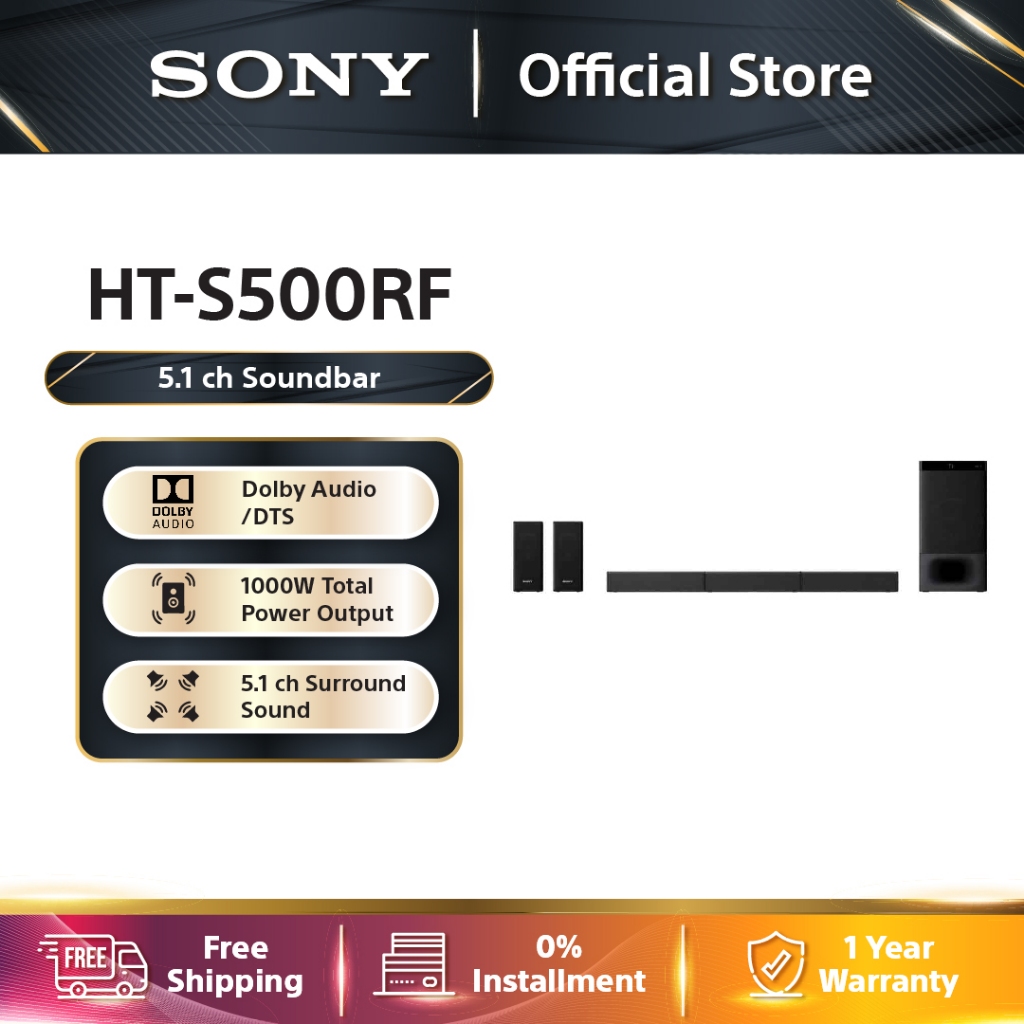 Sony HT-S500RF 5.1ch Home Cinema Soundbar System | Dolby Audio | Real ...