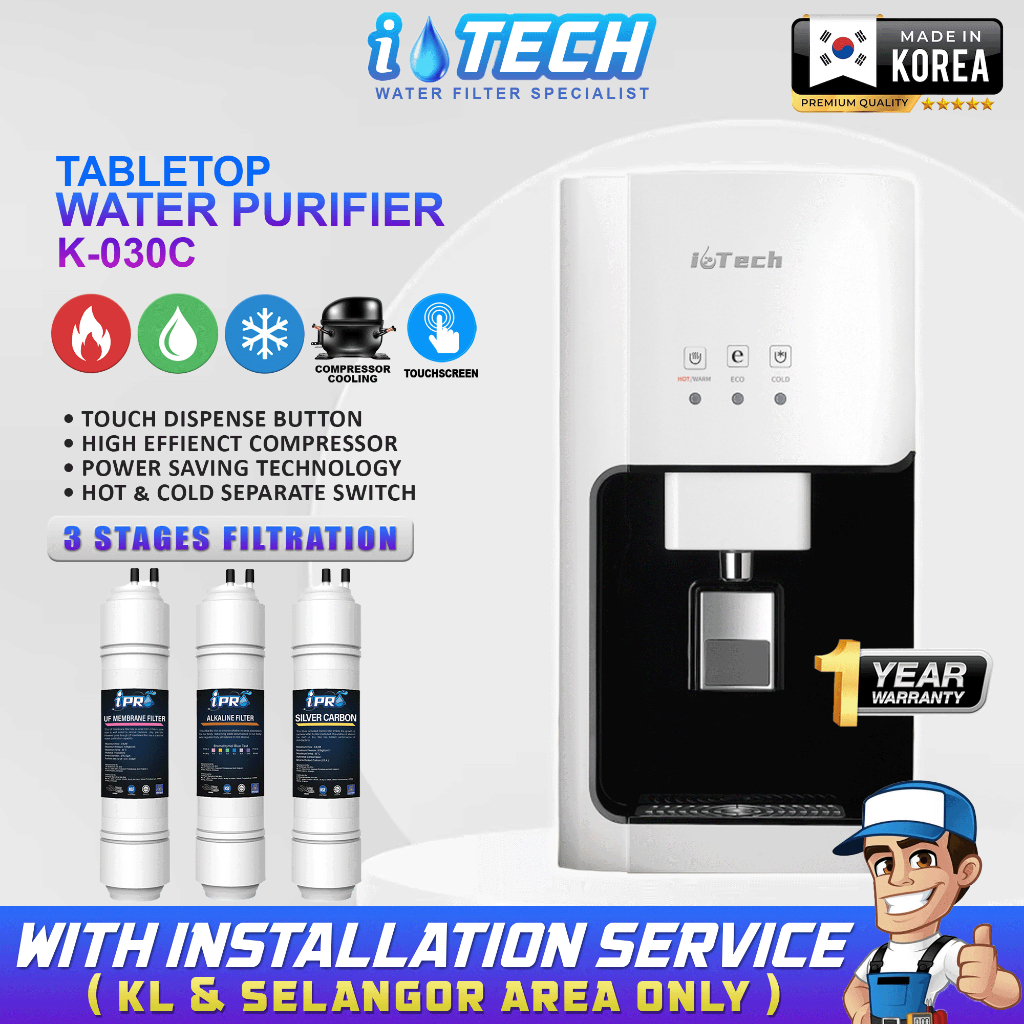 [FREE INSTALL] I-TECH Hot Warm Cold Tabletop Water Purifier K-030C ...