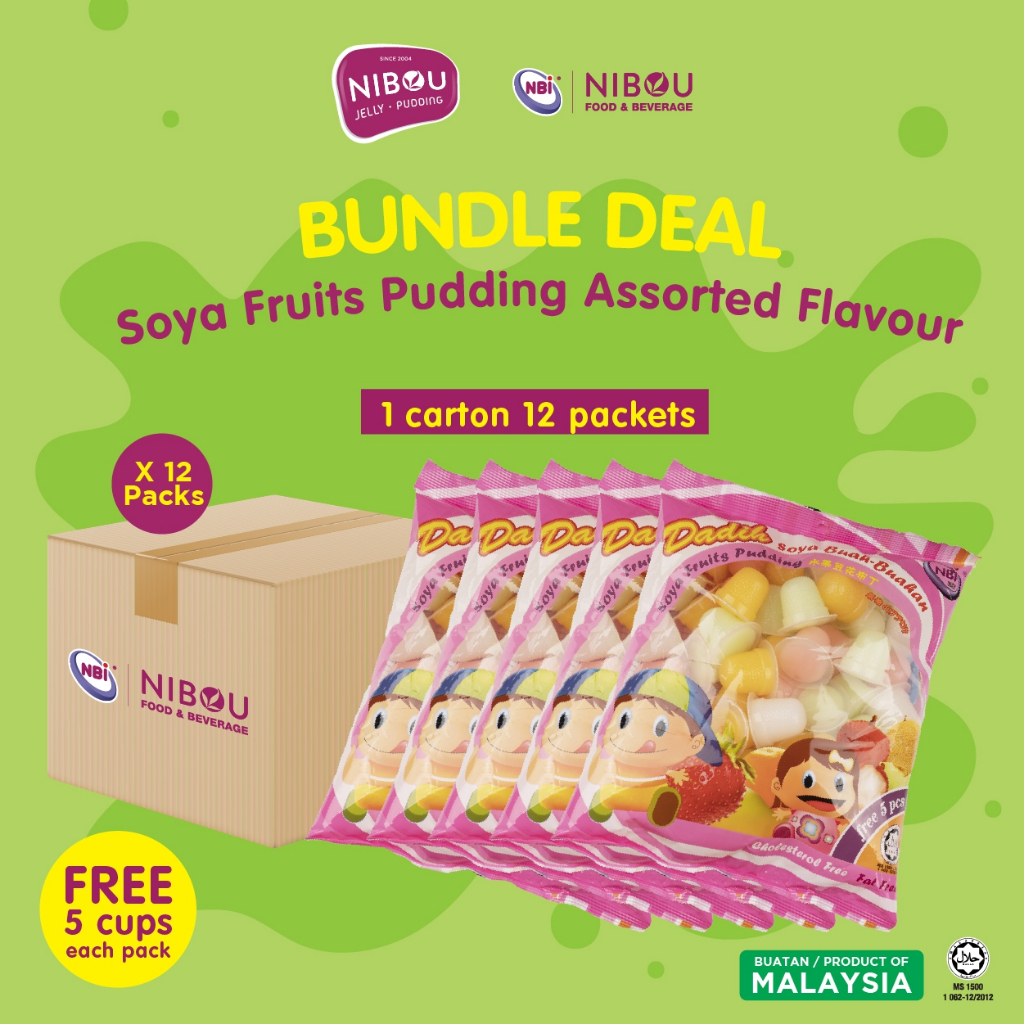 Nibou (NBI) DADIH Soya Fruits Pudding (Free 5 Pcs) (16gm x 45's x 12 ...