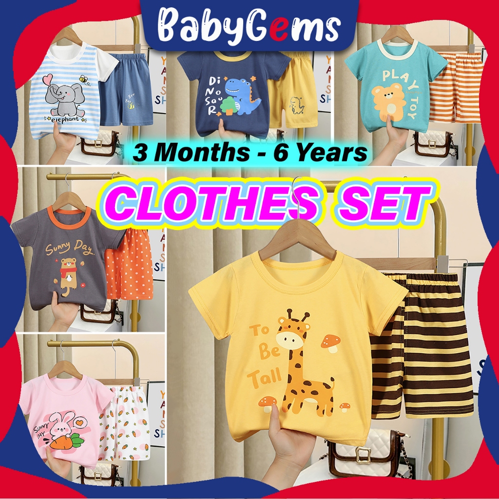BABYGEMS Newborn Baby Clothing Set Baju Budak Lelaki Perempuan Baju ...
