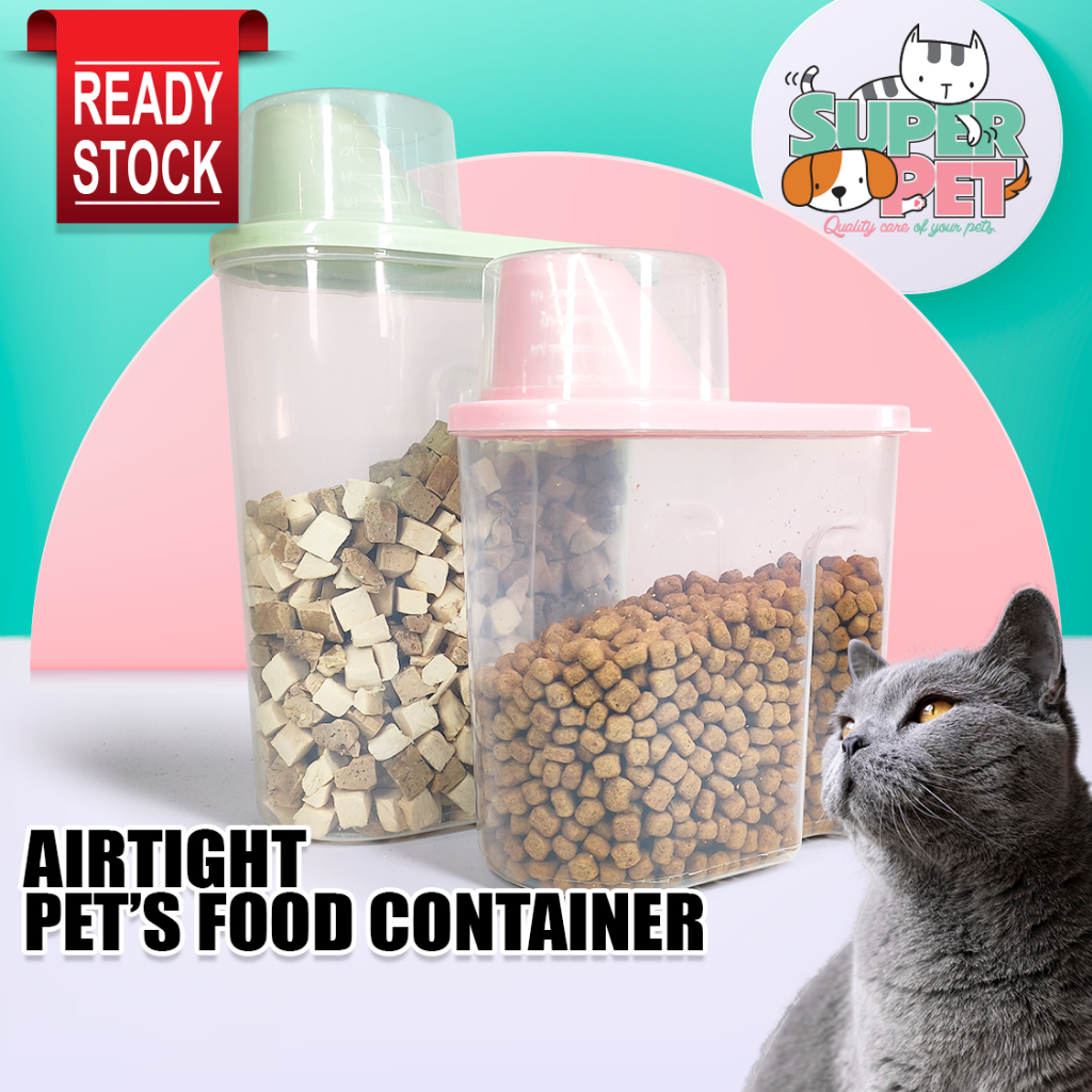 1.9L/2.5L Pet Food Storage Dispenser Pet Food Container Bekas Makanan ...