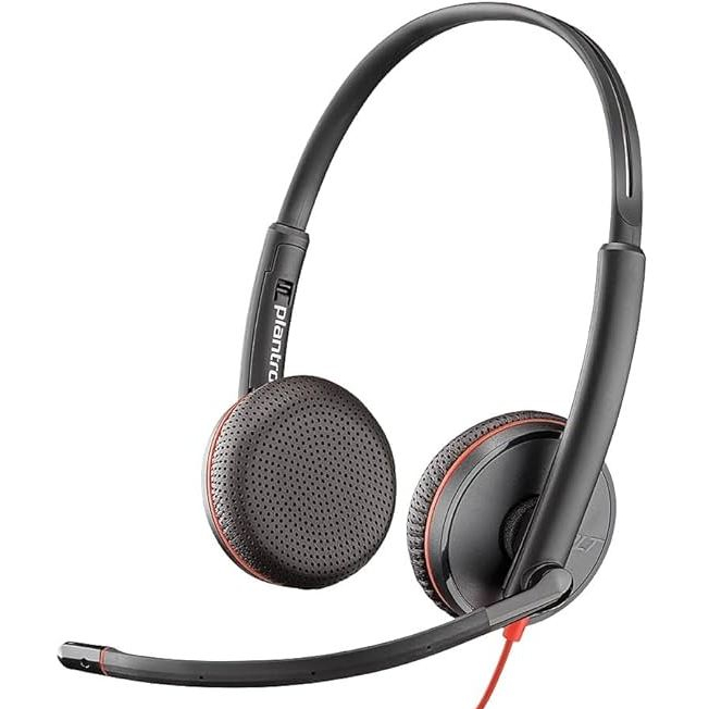 Poly Blackwire 3220 / 3225 Stereo Office Corded Headset with Noise ...