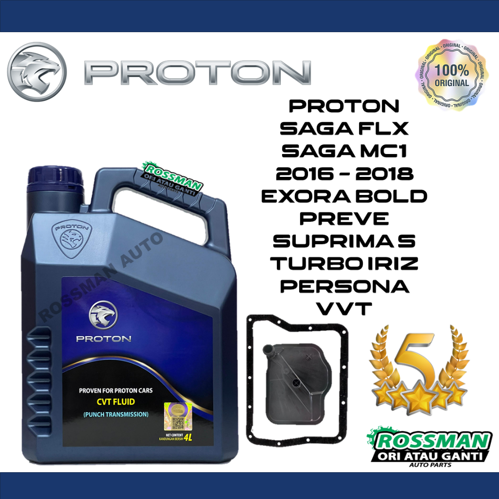 NEW Genuine Proton CVT Gear Oil 4L [Biru] Proton Saga FLX VVT 2016 ...