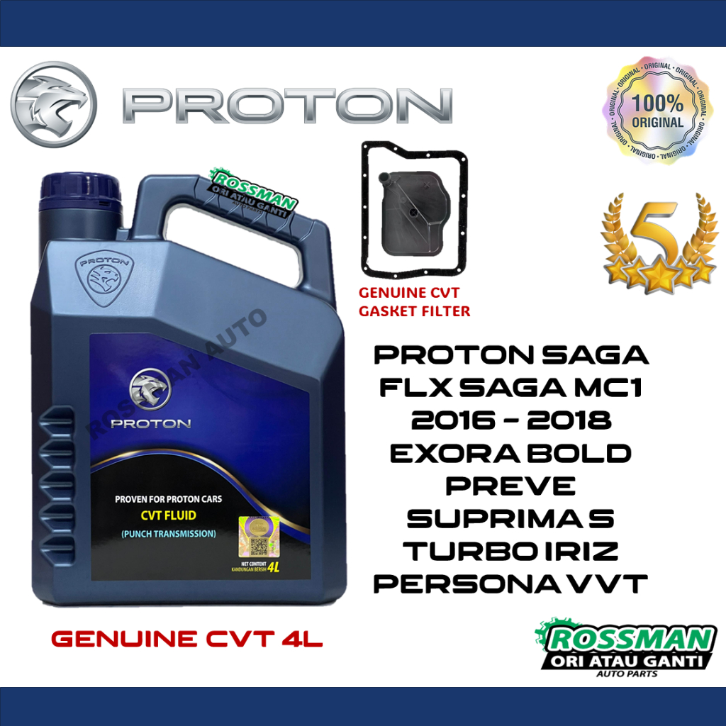 NEW Genuine Proton CVT Gear Oil 4L [Biru] Proton Saga FLX VVT 2016 ...