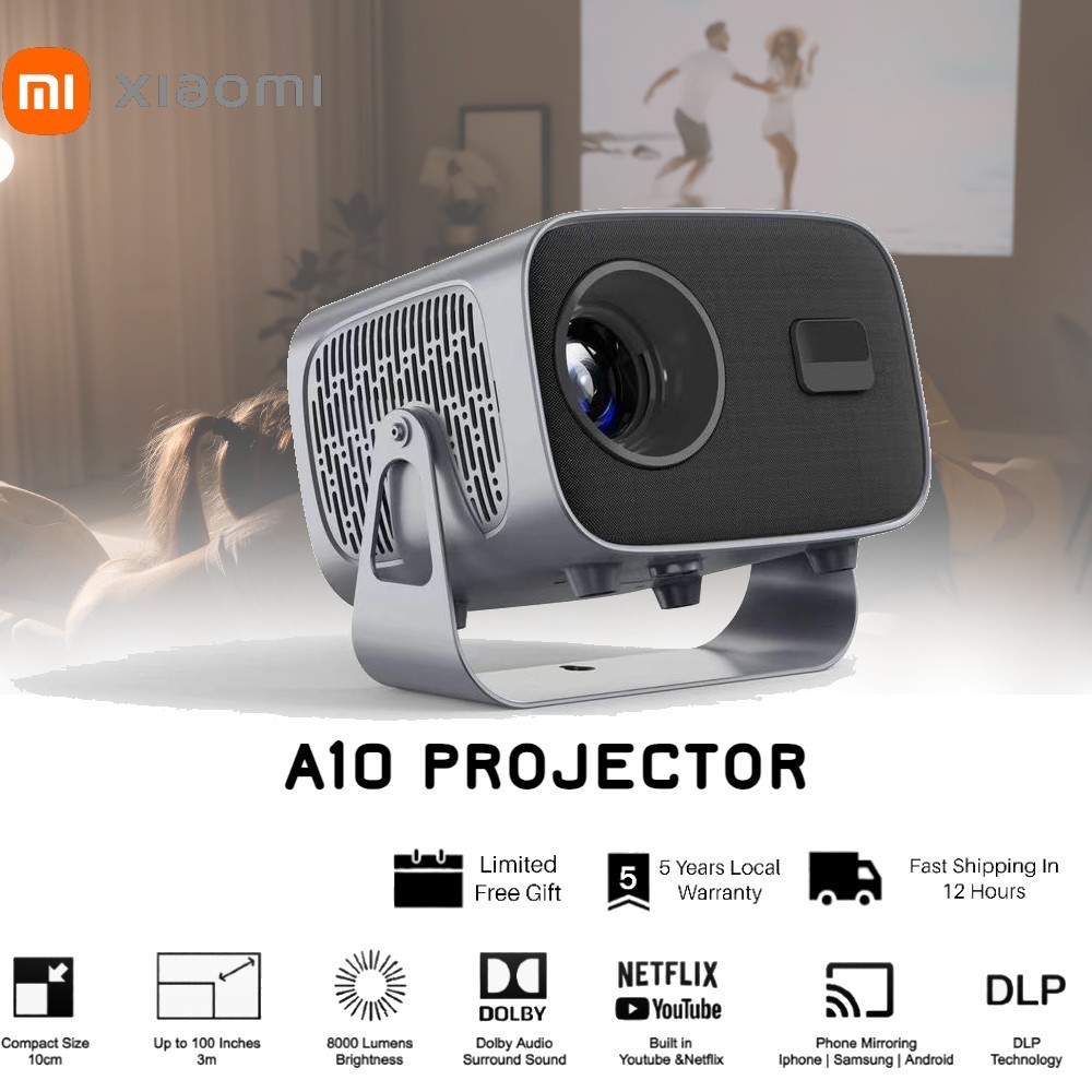 A10 Android 11 Smart LED Projector with 5G Dual WIFi Auto Focus and ...