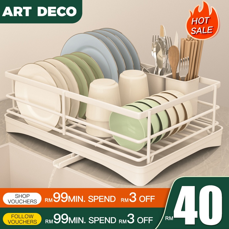 Dish Drainer Rack Dish Rack Rak Pinggan Mangkuk Plate Rack Rak Dapur ...