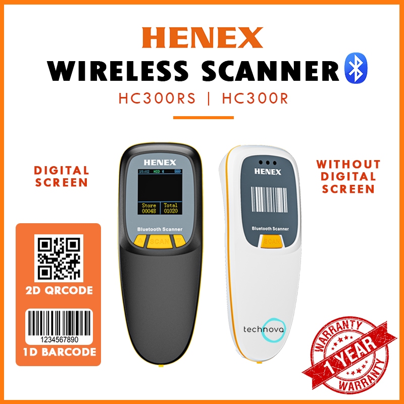 HENEX HC300R Bluetooth Barcode Scanner Price Tag Scanner USB Wireless ...