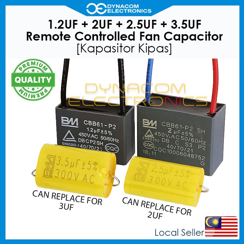 1.2UF + 2UF + 2.5UF + 3.5UF Remote Controlled Fan Capacitor NSB ...