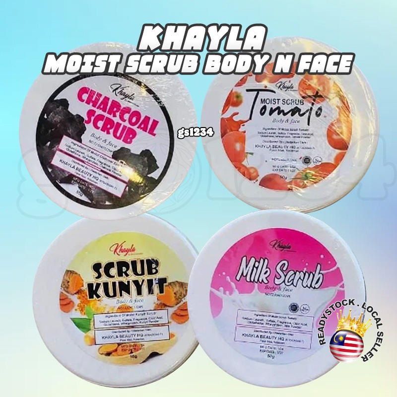 KHAYLA TOMATO MOIST SCRUB, scrub charcoal,scrub milk, scrub kunyit ...