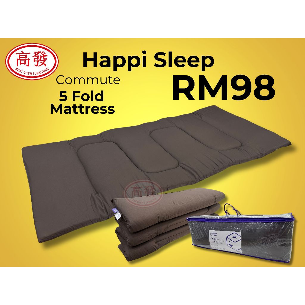 Happi Sleep Commute 5 Fold Mattress Foldable Single Mattress Tilam ...