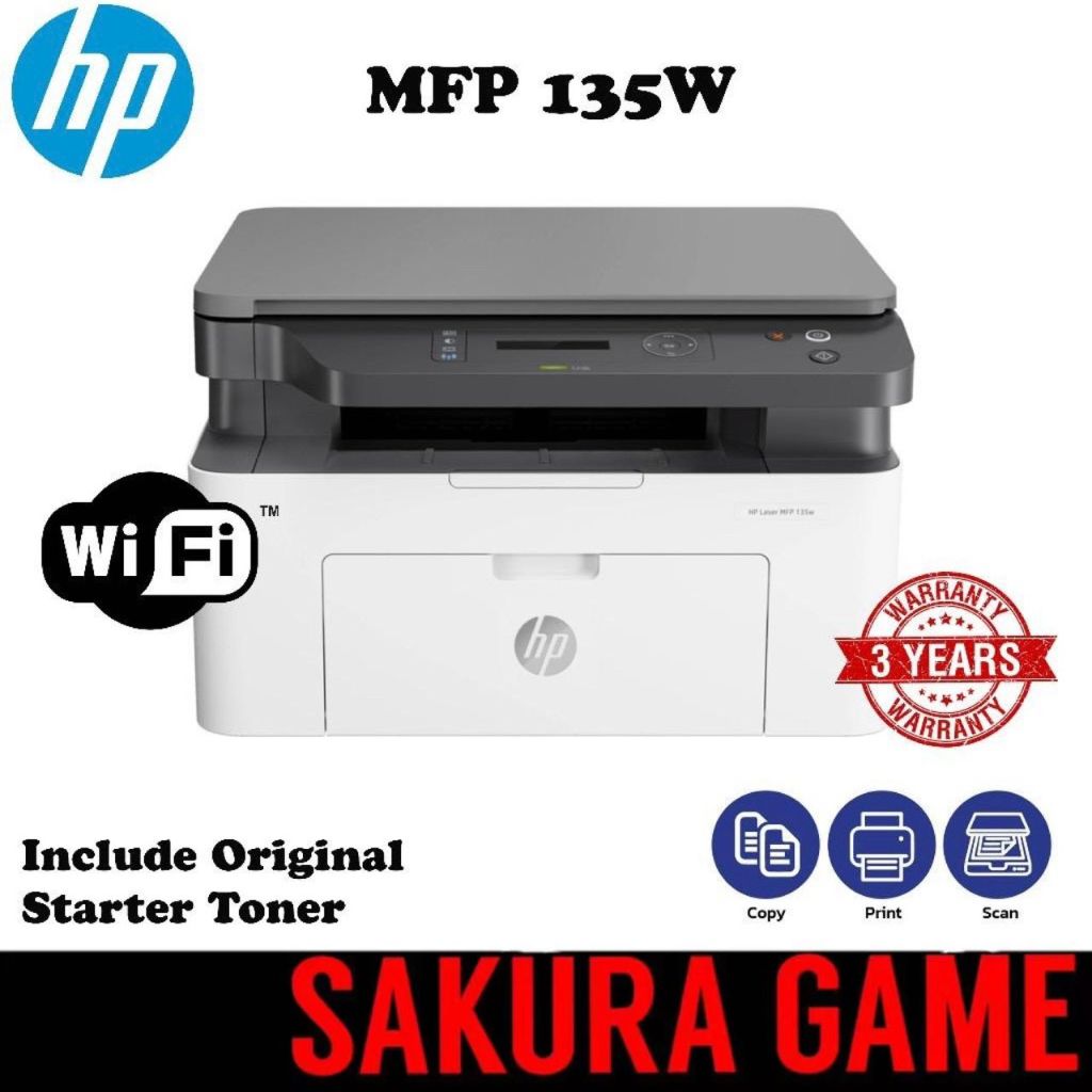 HP MFP 135w Wireless Mono Laser All In One AIO Printer (NEW) | Shopee Malaysia