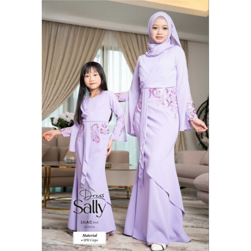 (BACA T&C) KURUNG DRESS SALLY LILAC BAJU MELAYU SLIM FIT COMO ALPHA ...