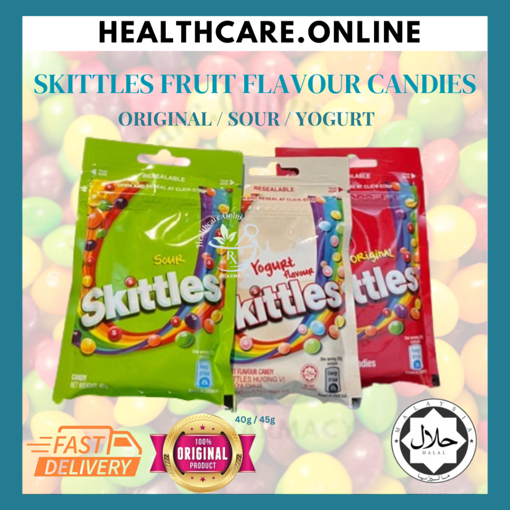 SKITTLES FRUIT FLAVOUR CANDY 40G / 45G - ORIGINAL / SOUR / YOGURT ...