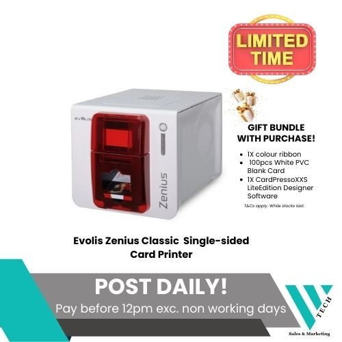 Evolis Zenius Classic Card Printer (Single-Sided/300dpi/2Year Warranty ...