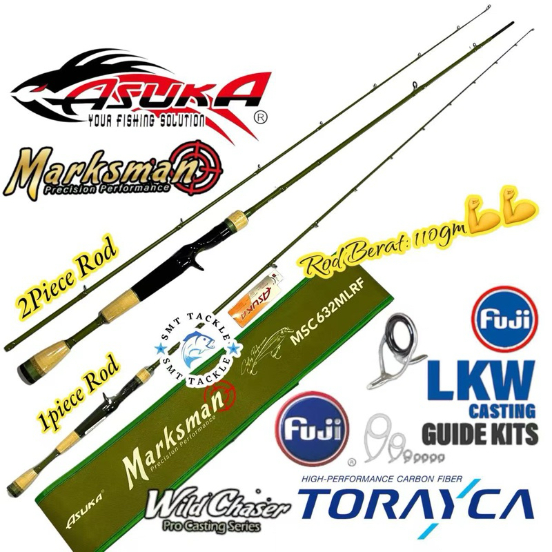 ASUKA MARKSMAN BAITCASTING (BC) FISHING ROD TORAYCA Full Fuji Guide Dan ...