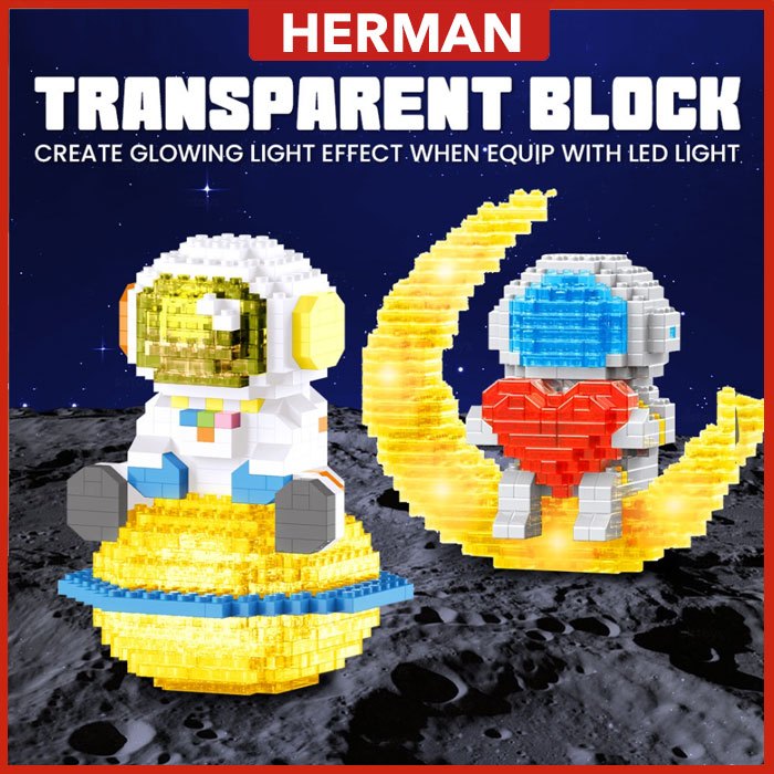 LED Astronaut Spaceman Building Block Micro Bricks Nano Particles DIY ...