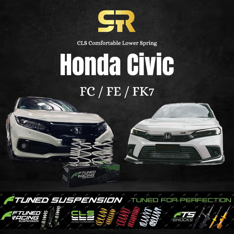 Ftuned CLS Honda Civic FC / FE / FK7 Lowering Spring lower spring ...