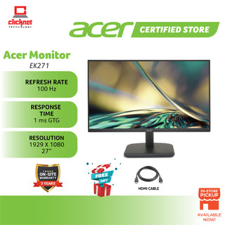 Acer Monitor EK271 EBI 27" Inch FHD 100HZ | Shopee Malaysia
