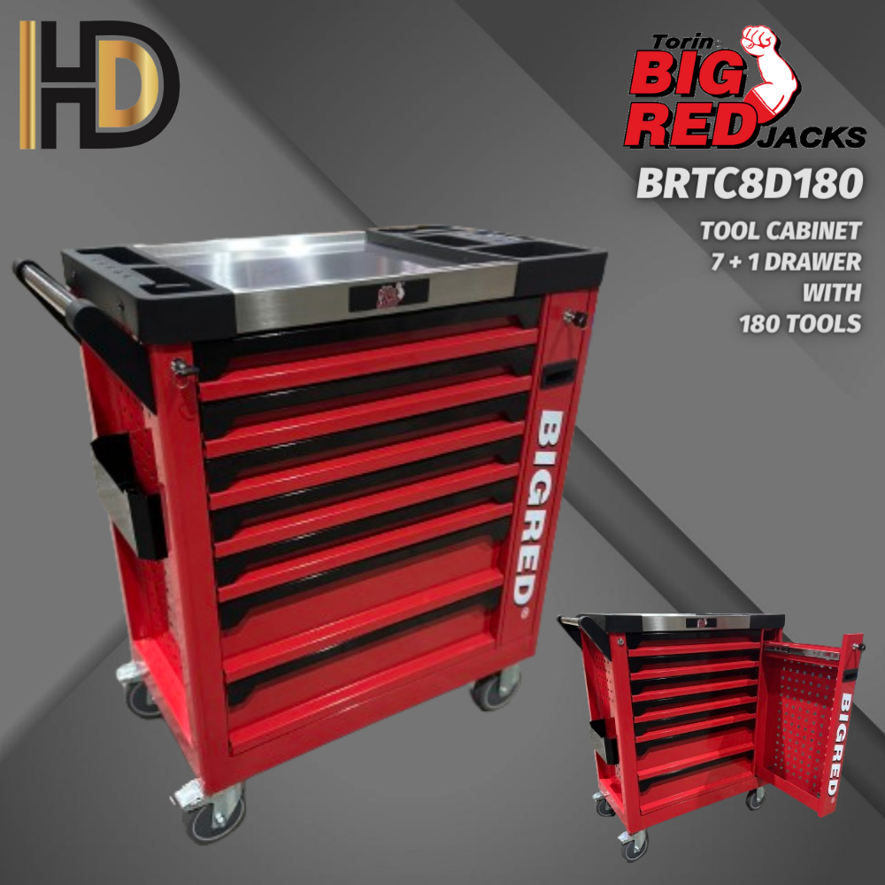 BIG RED 7 In 1 Tool Cabinet With 180 Tools / EVA TRAYS / Limited Life ...