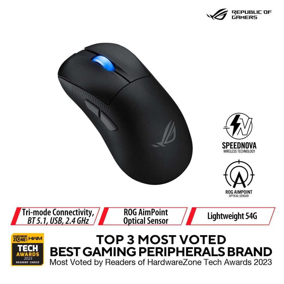 ROG Keris II Ace ultralight 54-gram ergonomic gaming mouse with tested ...