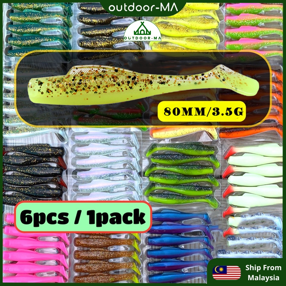 6PCS ZMAN CLONE SOFT PLASTIC 8CM T TAIL MINNOW - SIAKAP HARUAN KERAPU SOFT PLASTIK - SP 80MM ...
