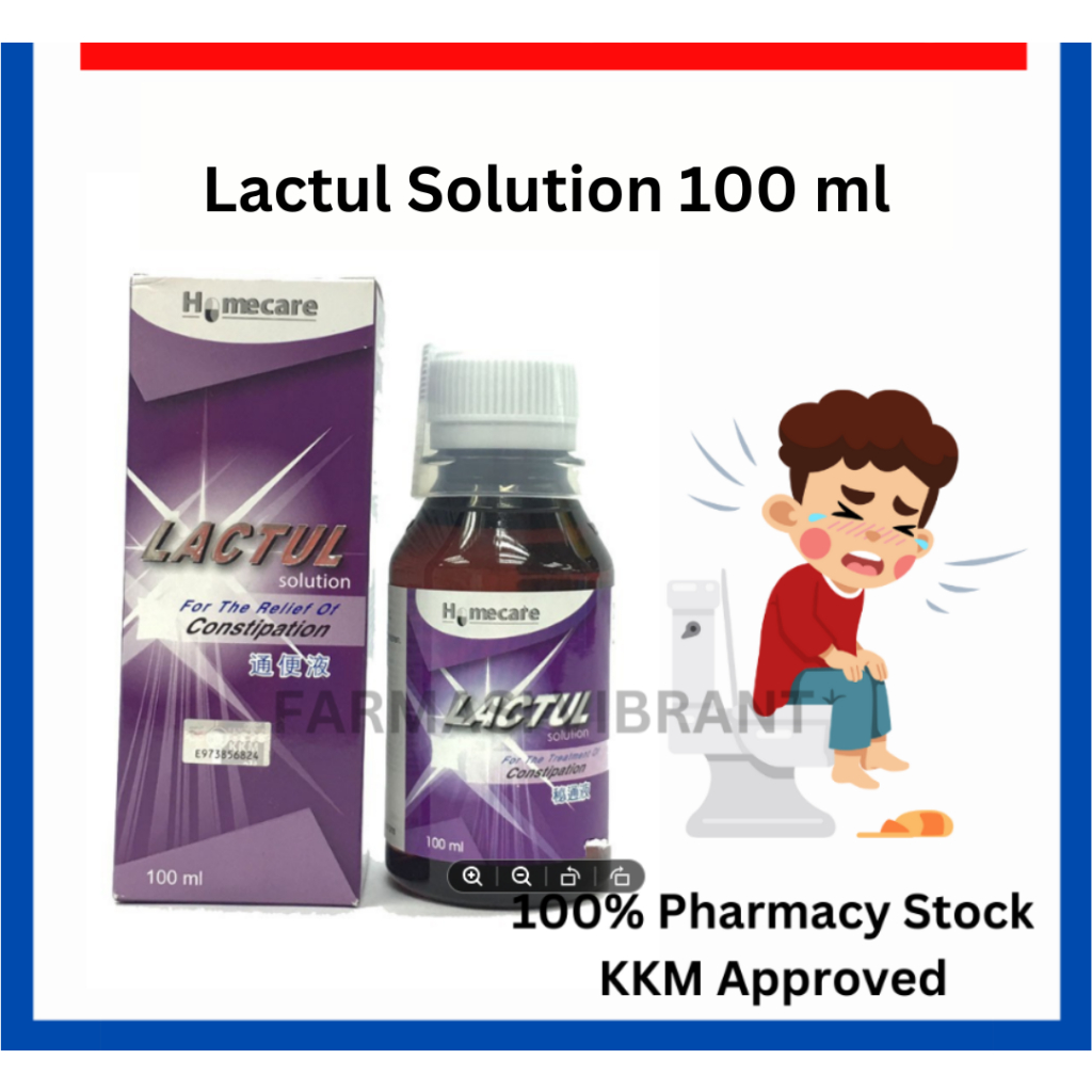 LACTUL SOLUTION SEMBELIT / LEMBUT NAJIS DEWASA / KANAK KANAK 100ML ...