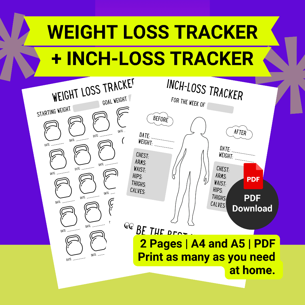 [SOFTCOPY PDF] WEIGHT LOSS TRACKER + INCH-LOSS TRACKER | Shopee Malaysia